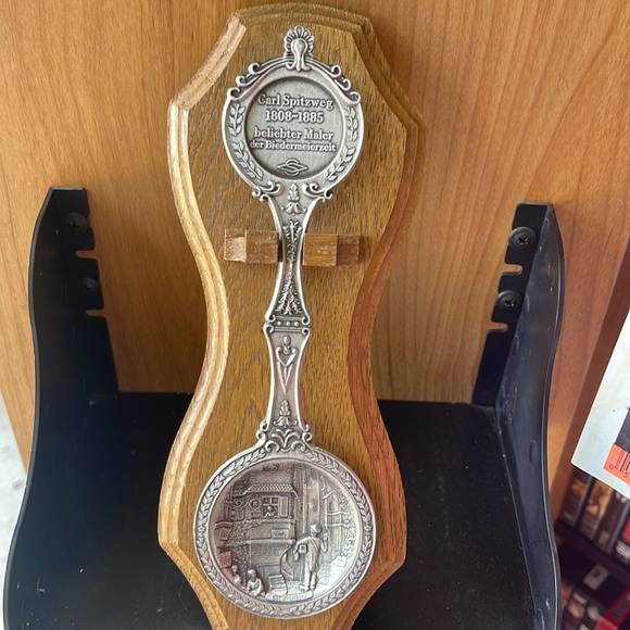 Accents | Vintage Collectible Wood Pewter German Spoon Carl Spitzweg ...
